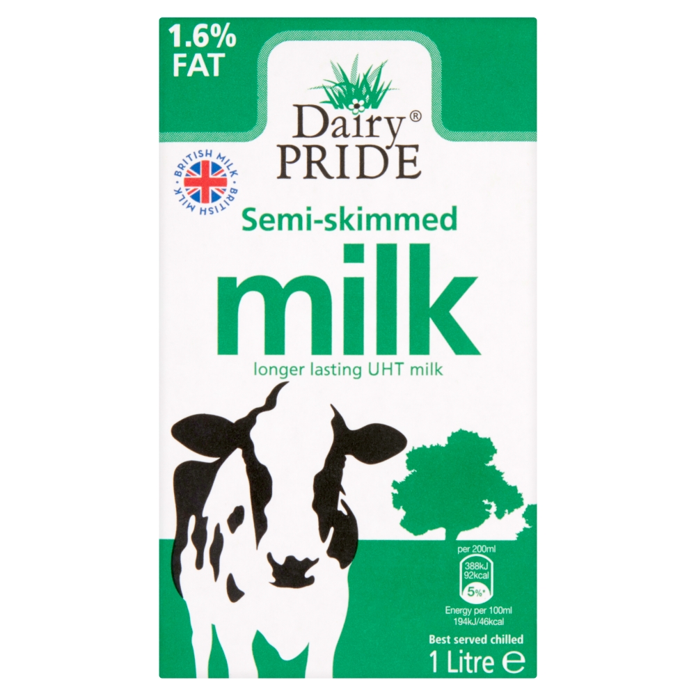 Dairy Pride Semi-Skimmed UHT Milk 1 Litre - Crediton Dairy